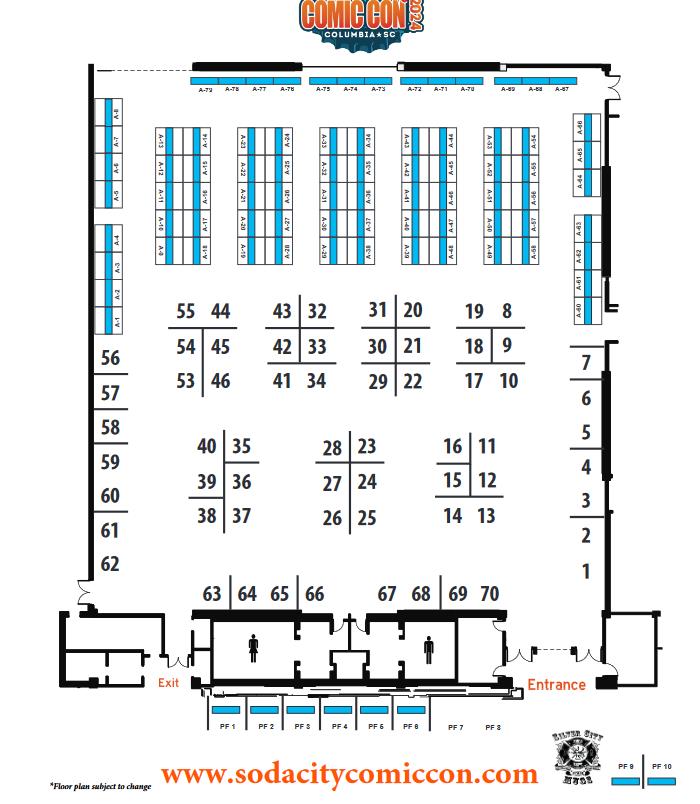 Floorplan & Exhibitor/Artist List | Soda City Comic Con Columbia SC